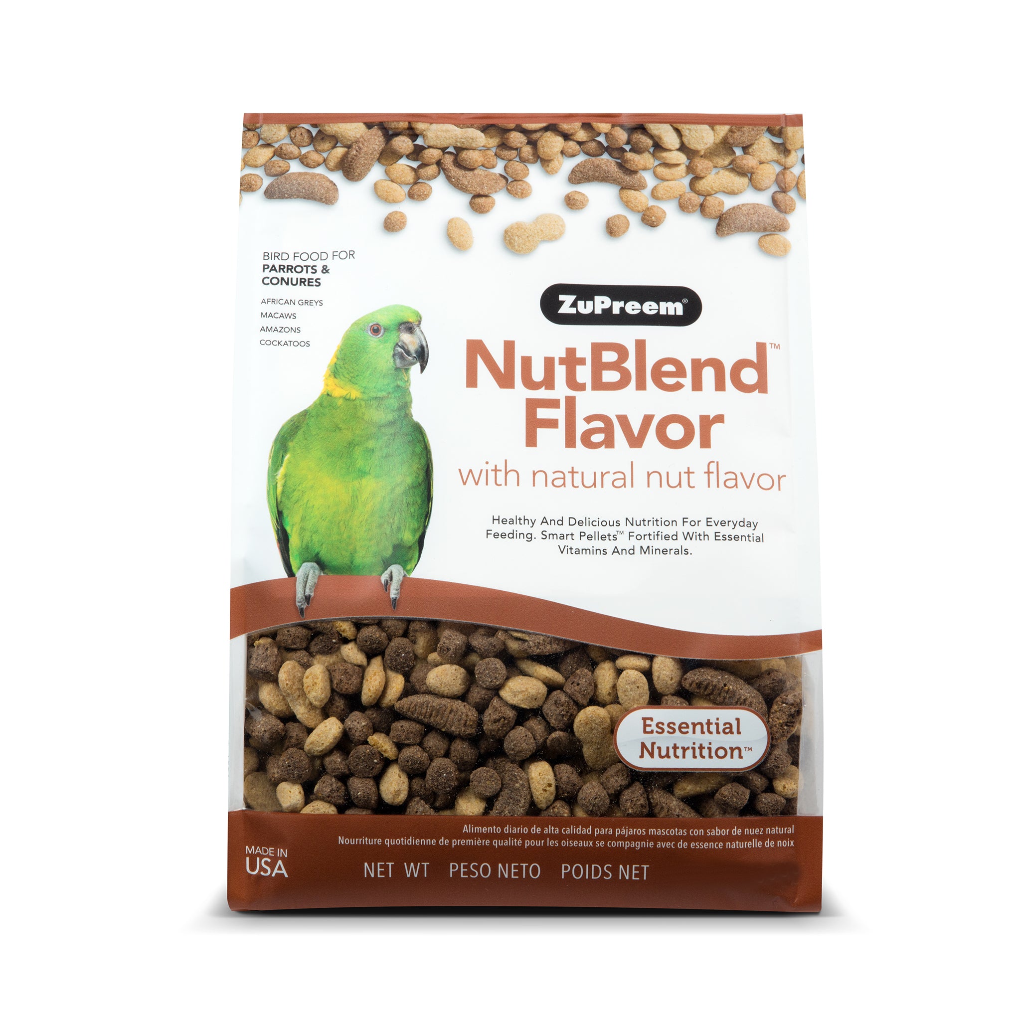 ZuPreem NutBlend Flavor Avian Diets Medium & Large Bird Food - Orange ...